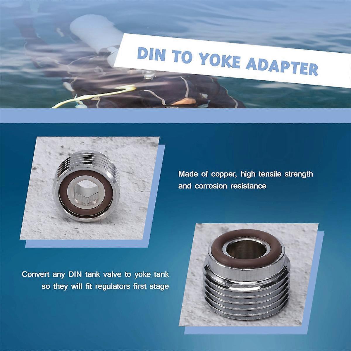 1PCS Scuba Diving Tank Valve Adaptor DIN to York Insert Regulator Dive ...