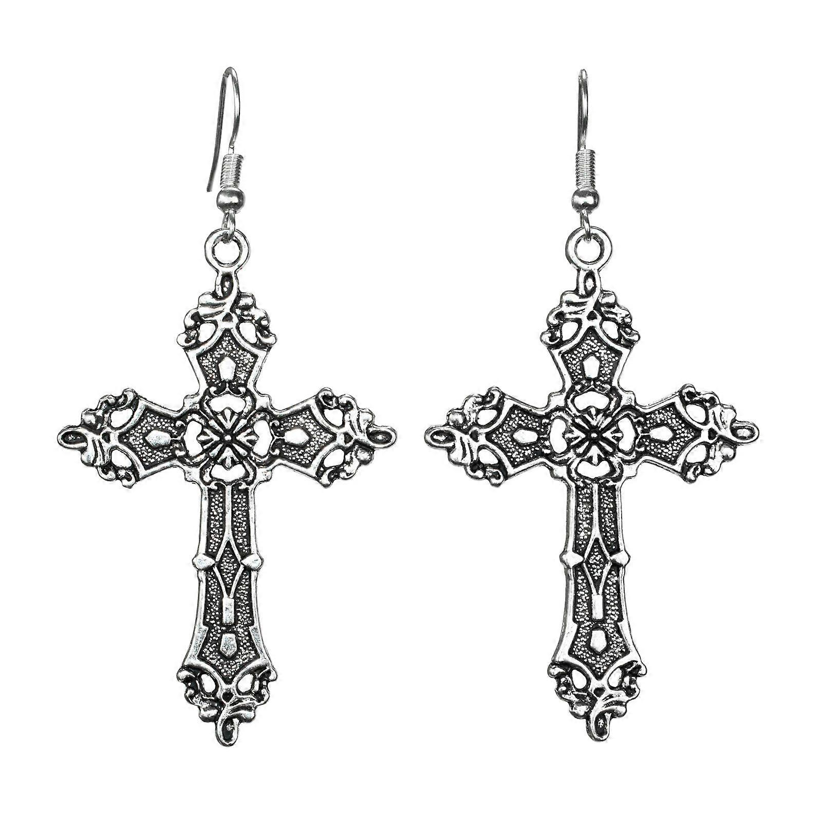 Gothic Punk Cross Shaped Dangle Drop Earrings Gothic Earrings Fashion ...