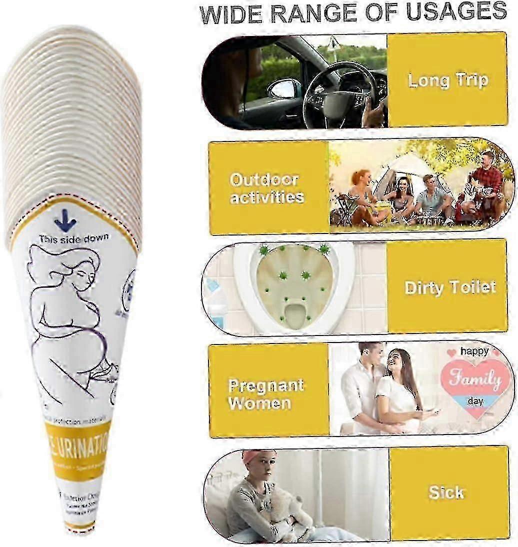 "50pcs Women's Urinal Funnel Disposable Waterproof Stand Up Urinal ...