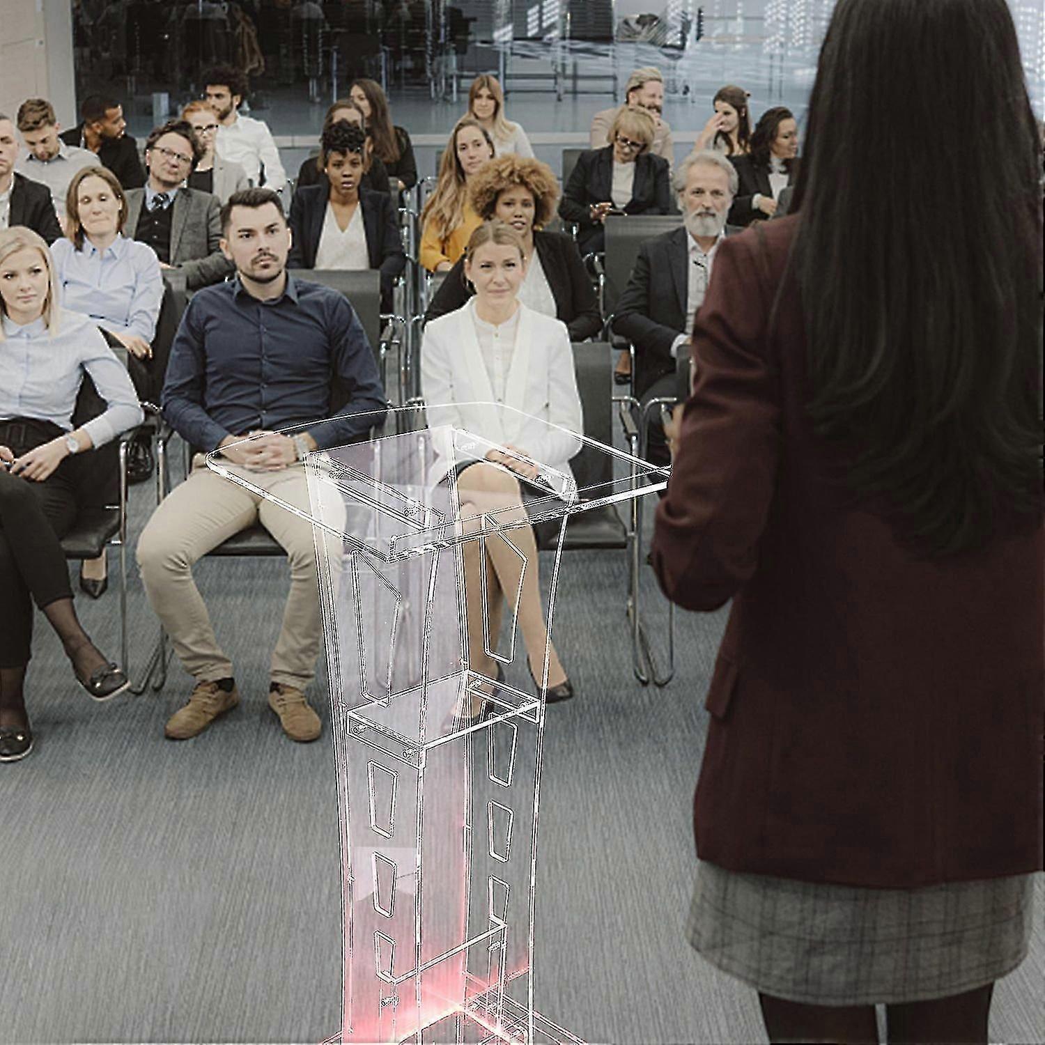 Professional portable acrylic lectern church transparent lectern fully ...
