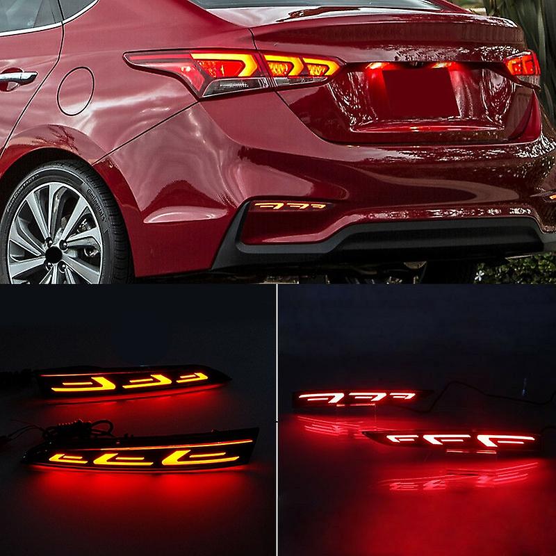 for 2017-2019 LED Rear Bumper Reflector Brake Light Fog Light Lamp ...
