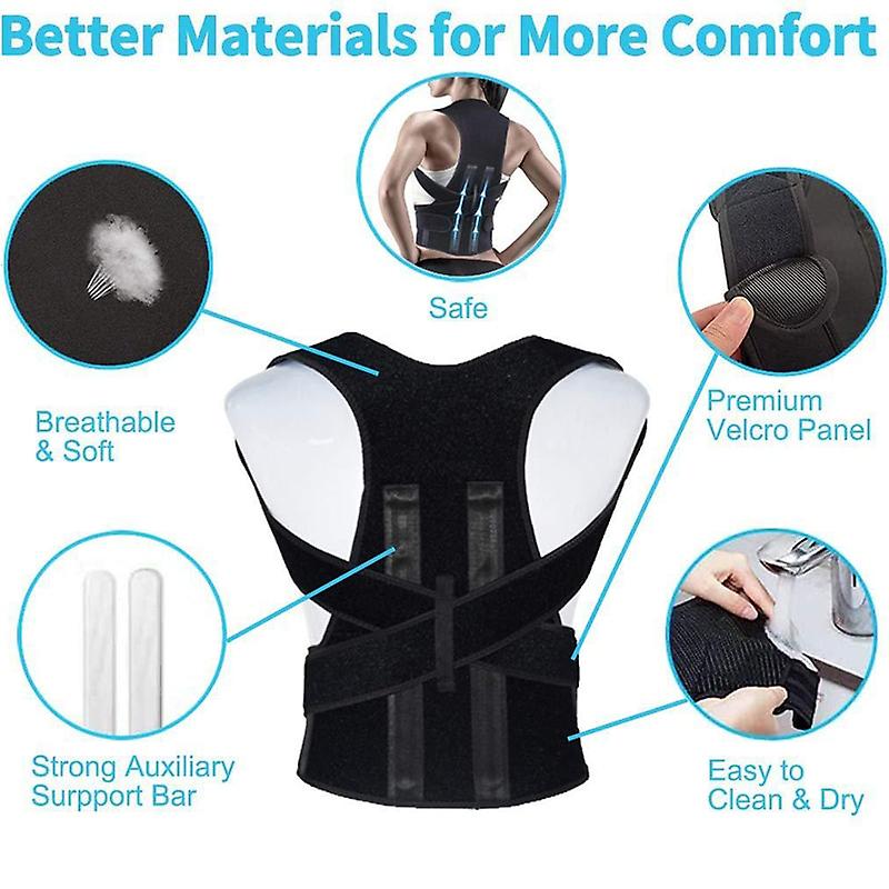 Correcteur de posture réglable Support de dos Épaule Attelle de posture ...