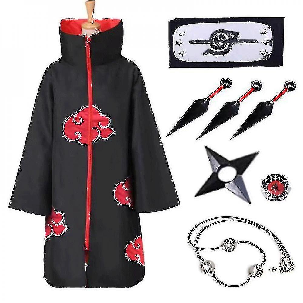 Naruto Akatsuki Cloak Anime Costume Kit Itachi Robe Halloween-1_y ...