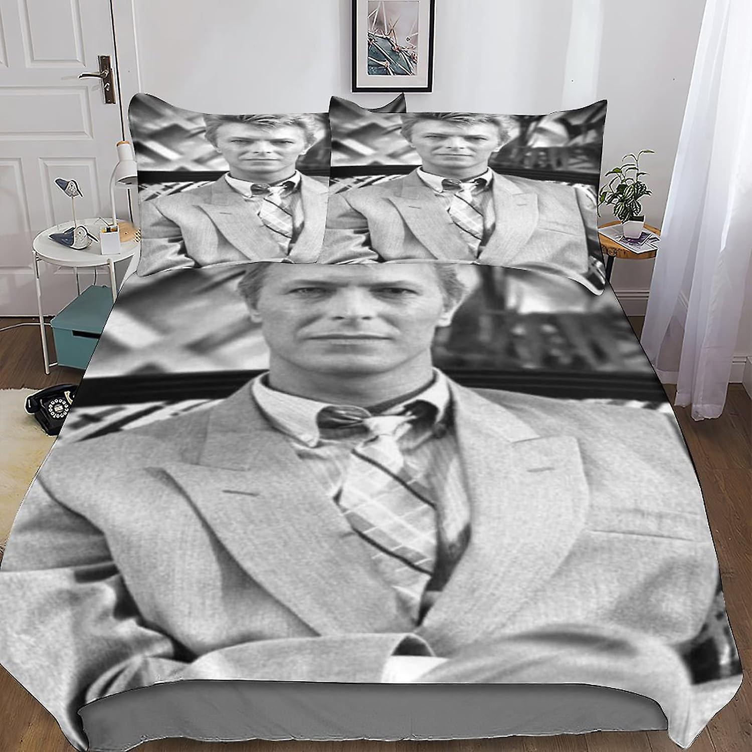 David Bowie Duvet Cover Double Rock 'n' Roll Pattern Bedding Set Soft ...