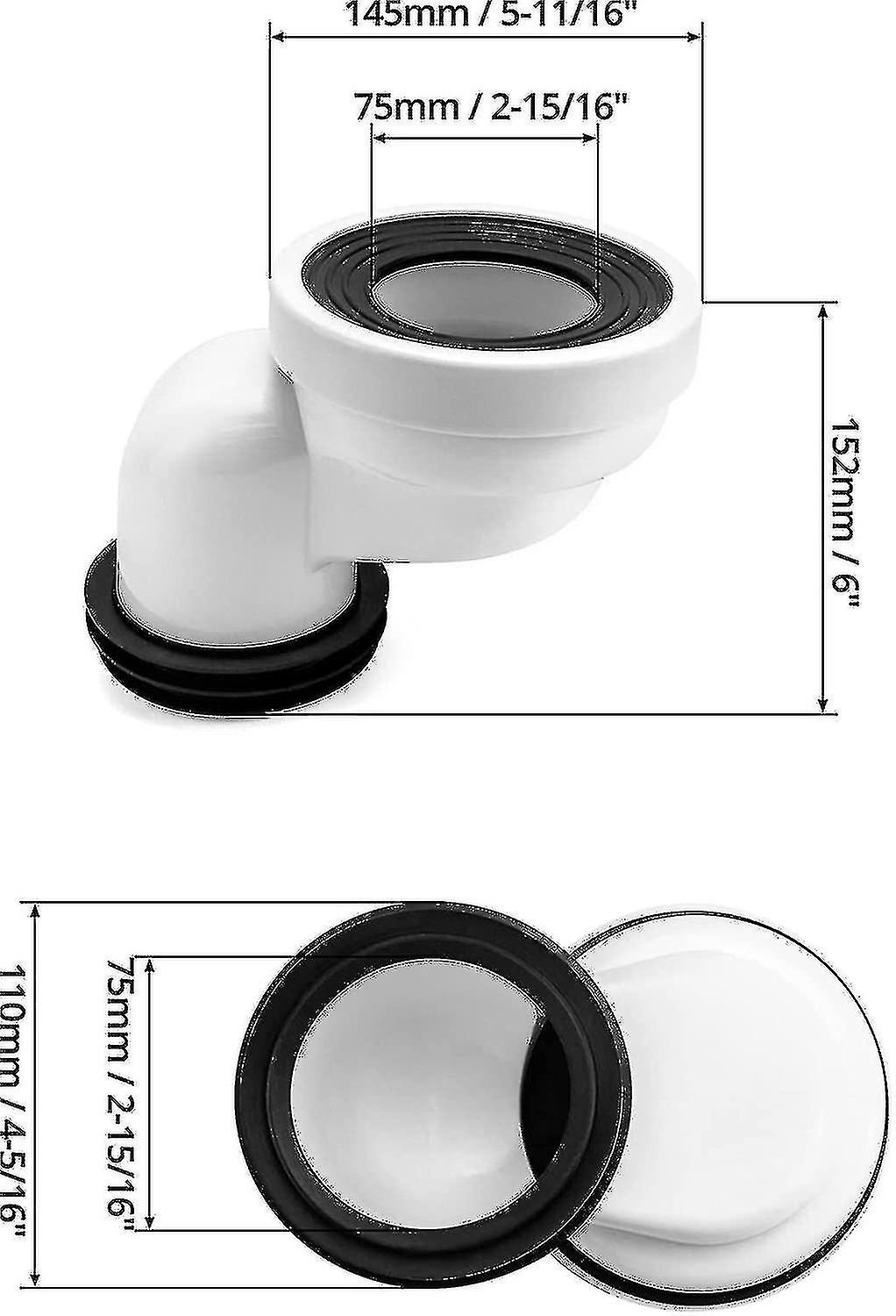 100mm Toilet Offset Pan Connector Pvc Waste Pipe Connector-rx | Fruugo UK