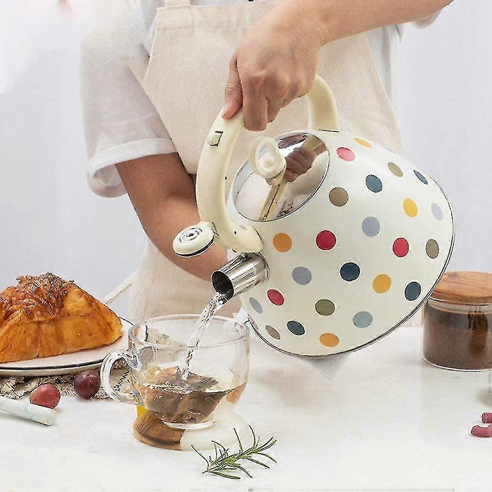 3 Liter Cute Tea Kettle Whistling Colorful Polka Dots Kettle | Fruugo UK