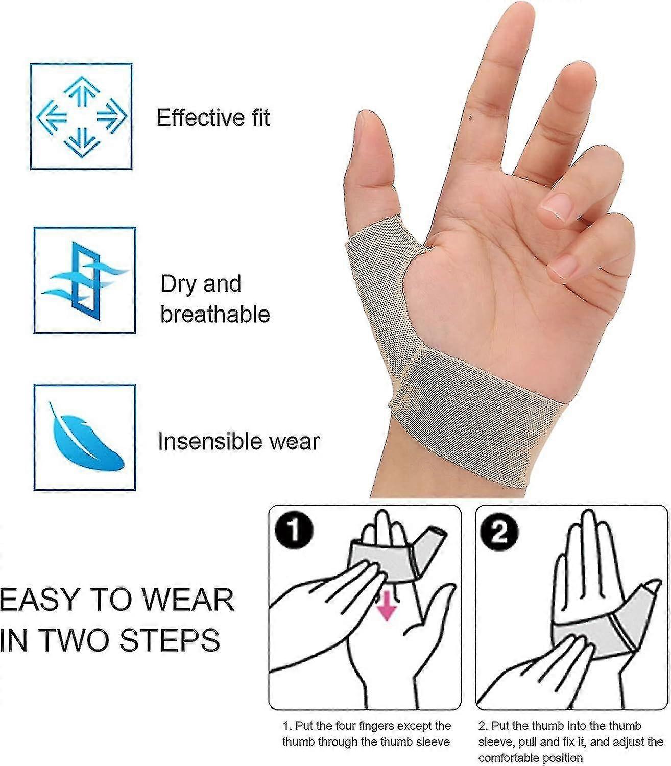 Thumb Wrist Brace, Elastic Thumb Compression Support, Soft Comfort ...