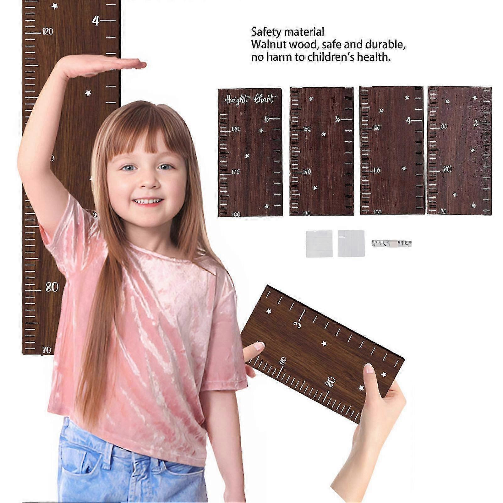 Wooden Ruler Growth Chart Wood Height Chart Easy Installation Height ...