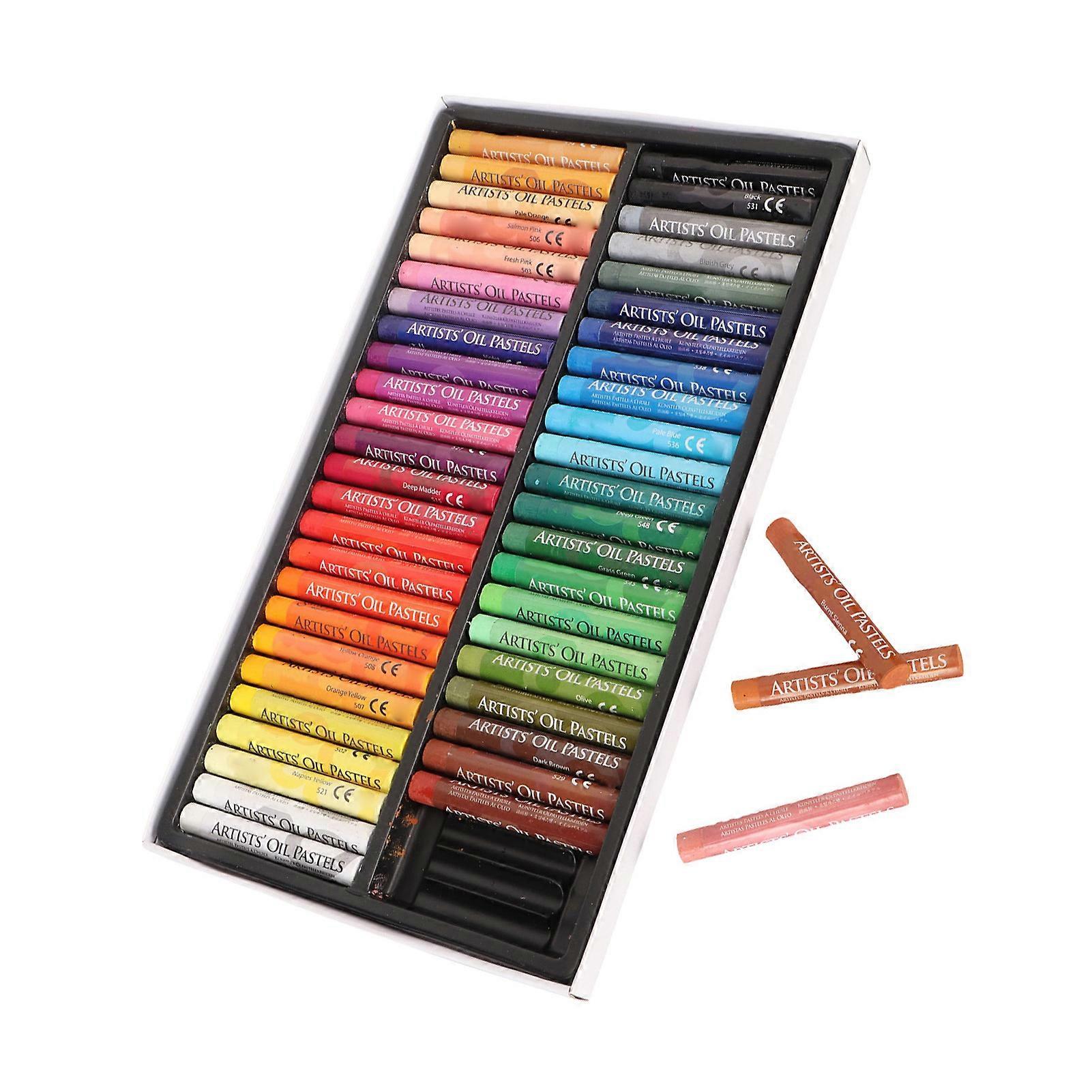 48 Colors Oil Pastel Set Soft Safe Coverable Easy Coloring Drawing ...