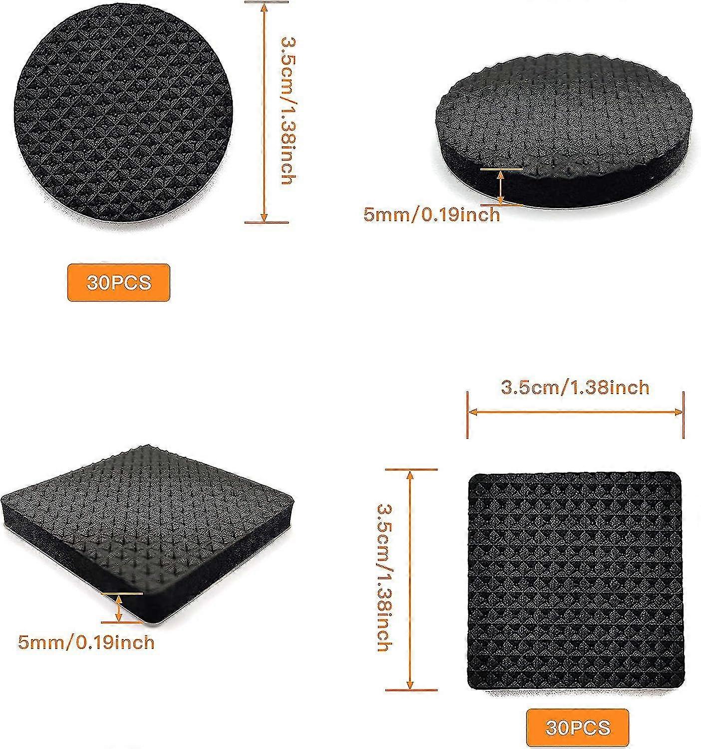 60 Pieces Non-slip Rubber Pads, Rubber Feet Self-adhesive Furniture ...
