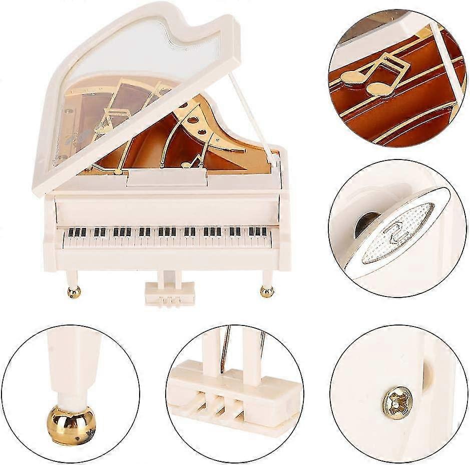 Piano Music Box, 5.3 X 4.7 X 3in Wind Up Music Box Piano Music Box Desk ...
