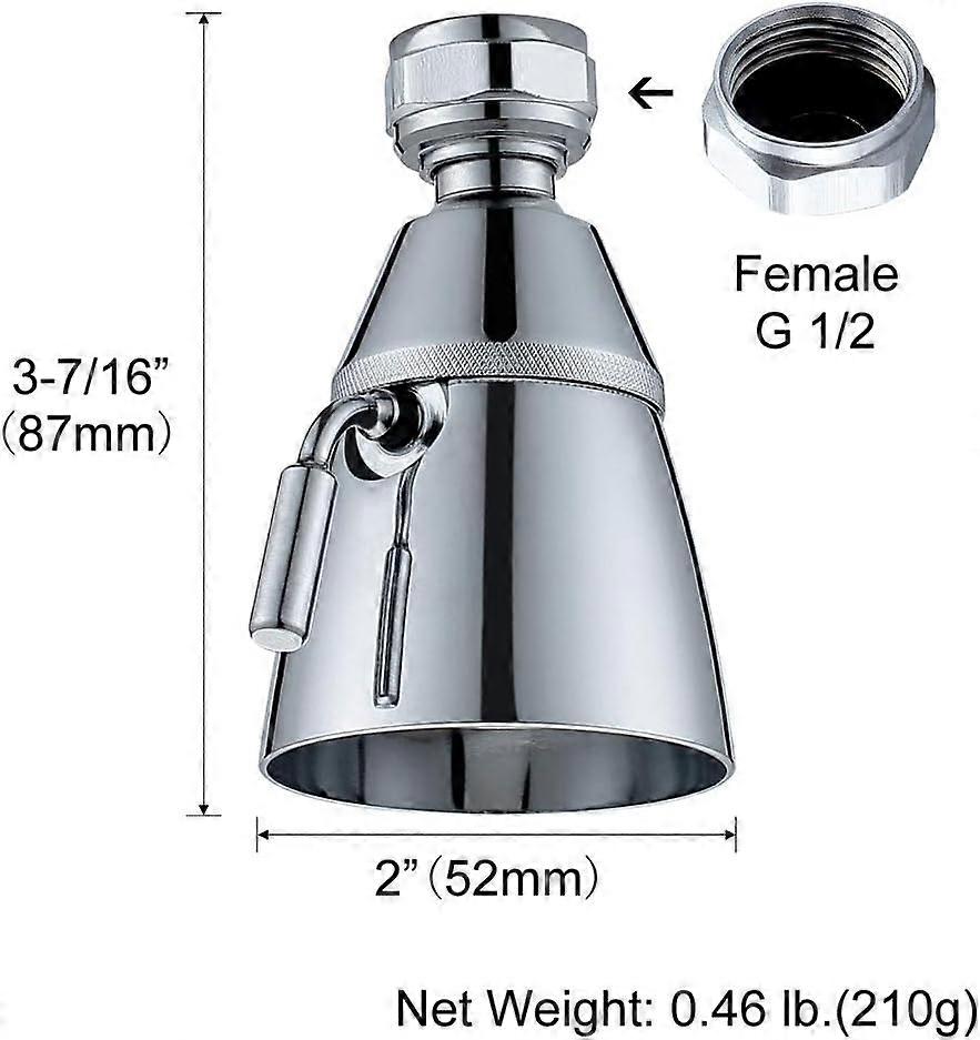 High Flow Shower Head, Angle Simple Solid Brass With Swivel Joint High ...