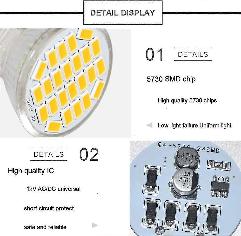 Mr11 Gu4 Led Bulb Light Dc/ac 10-30v 3w, 12v, 24v, 30w Equivalent Halogen Bulb - Warm White ...