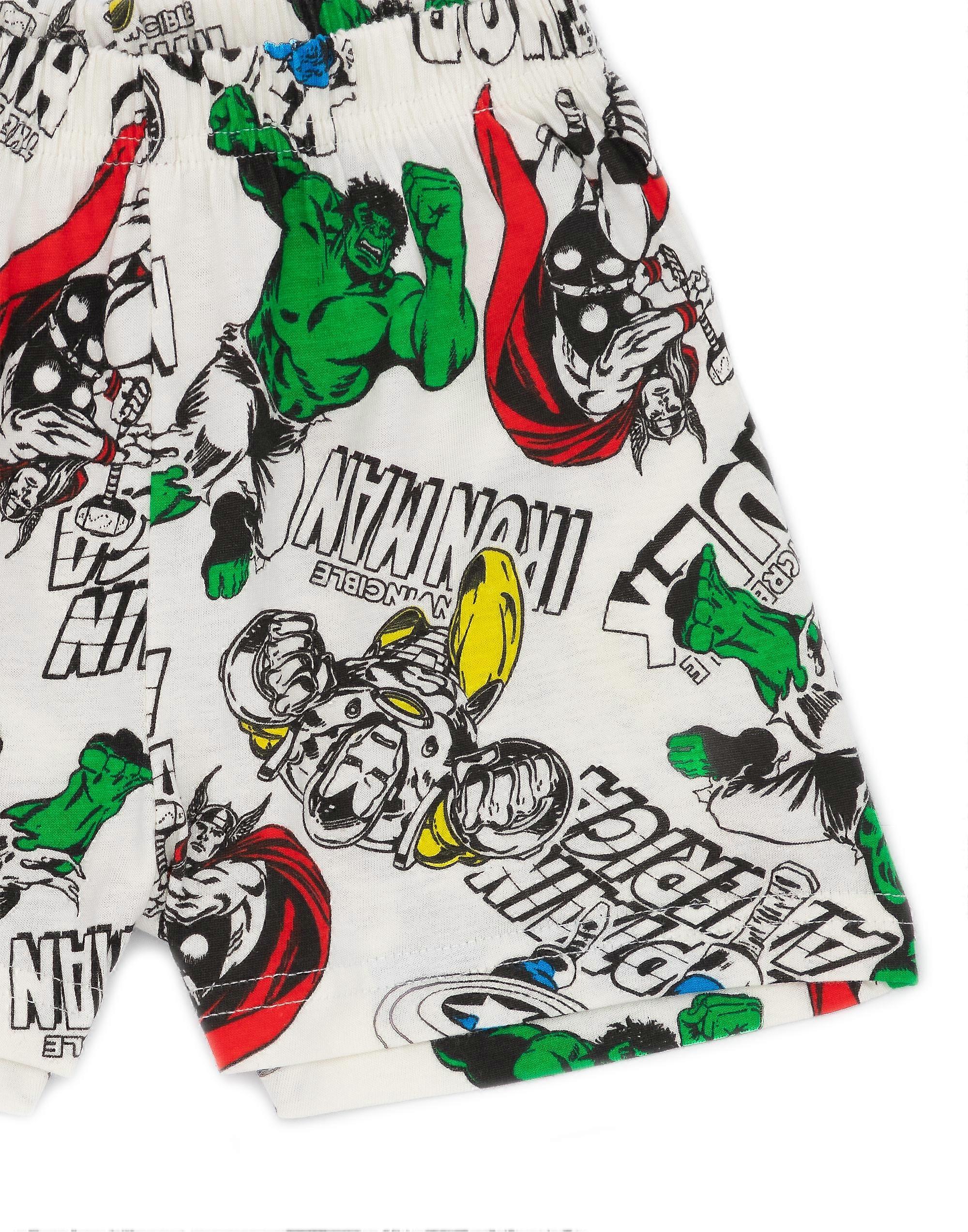 Marvel Boys Short Sleeve Short Leg Pyjama Set White Scattered Print ...