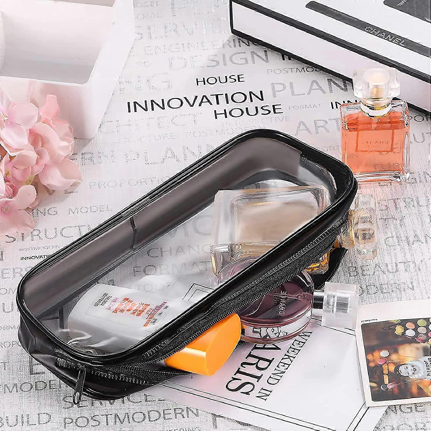2 PCS Clear Pencil Bag, Big Capacity Pencil Pouch Toiletries Bag Case ...