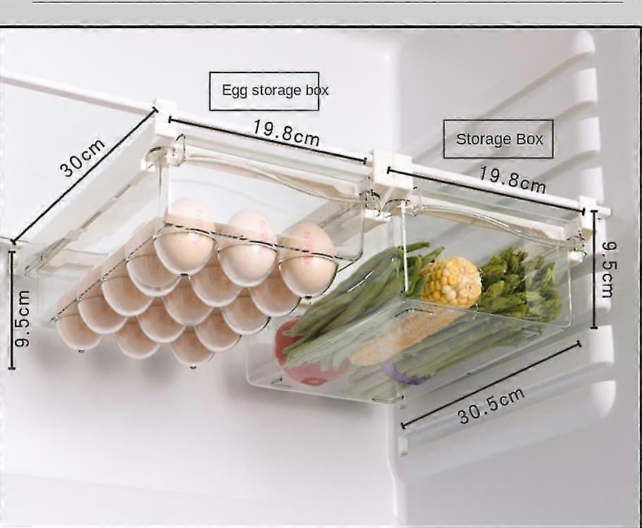 1pcs Fridge Organiser Drawer, Fridge Storage Box, Pull Out Drawers Bins ...