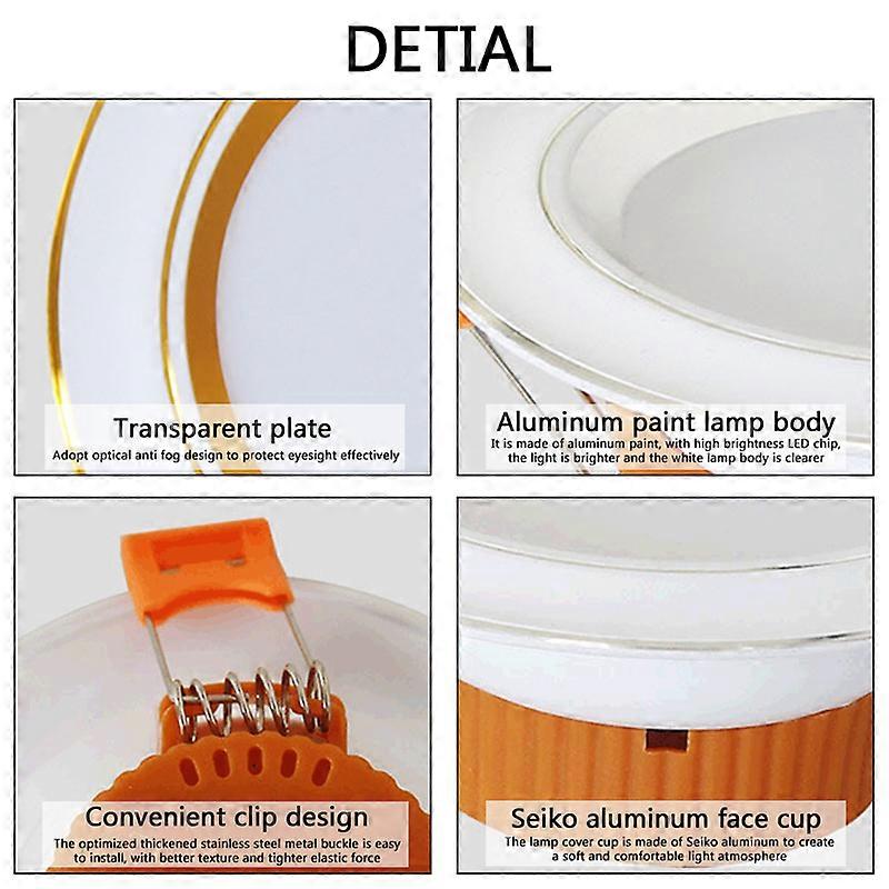 1~10pcs LED Downlight 220V Spot Three colors dimming 5W Recessed in LED ...