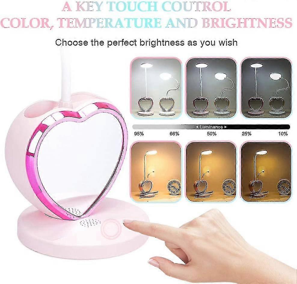 Led Girls Desk Lamp, Eye Friendly Table Lamp With Pen Holder ...