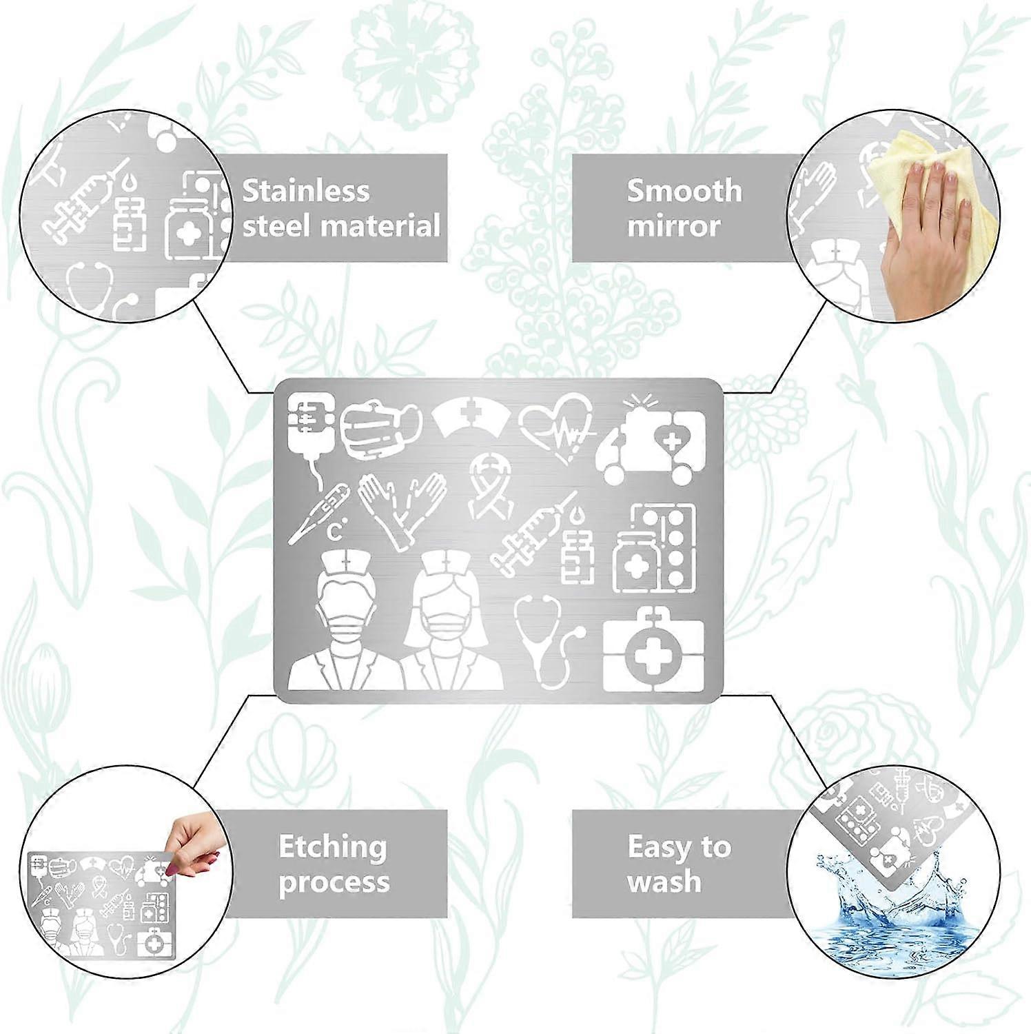 Nurse Metal Stencils Medical Themed Nurse's Day Syringe Thermometer ...