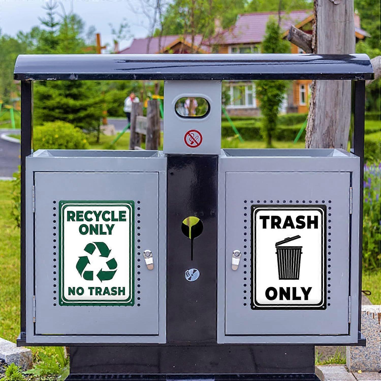2pcs 2Style Trash Only Sign Recycle Only Sign 9.8x7.1 inch No Trash ...