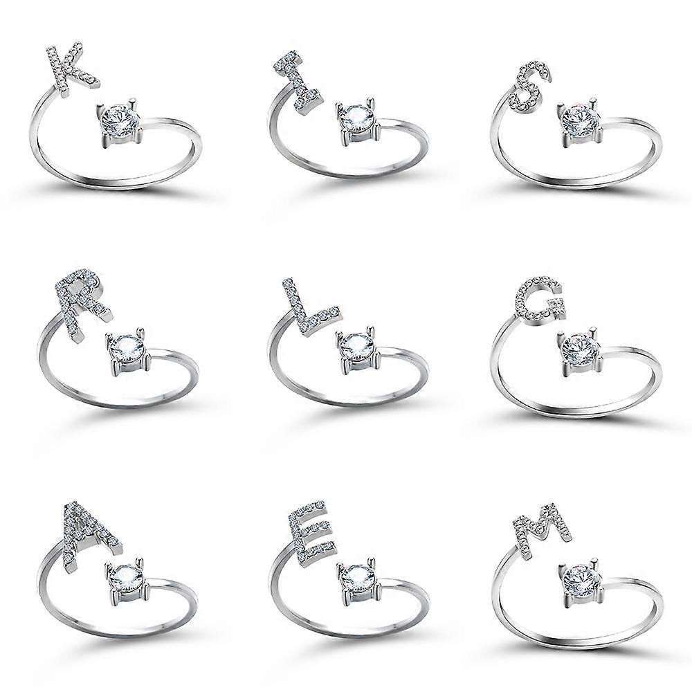Creative A-Z Alphabet 26 Letter Rings Personlity Initial Name Open ...