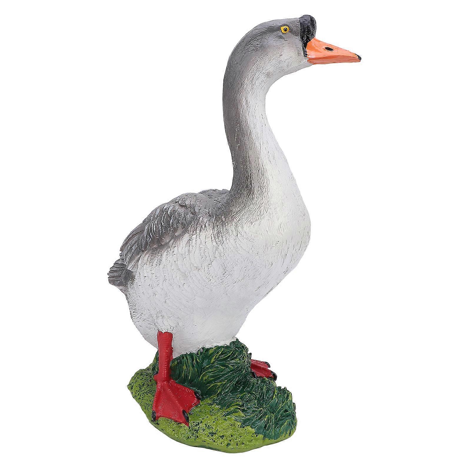 Goose Garden Statue Realistic Cute Resin Goose Sculpture for Flowerbed ...