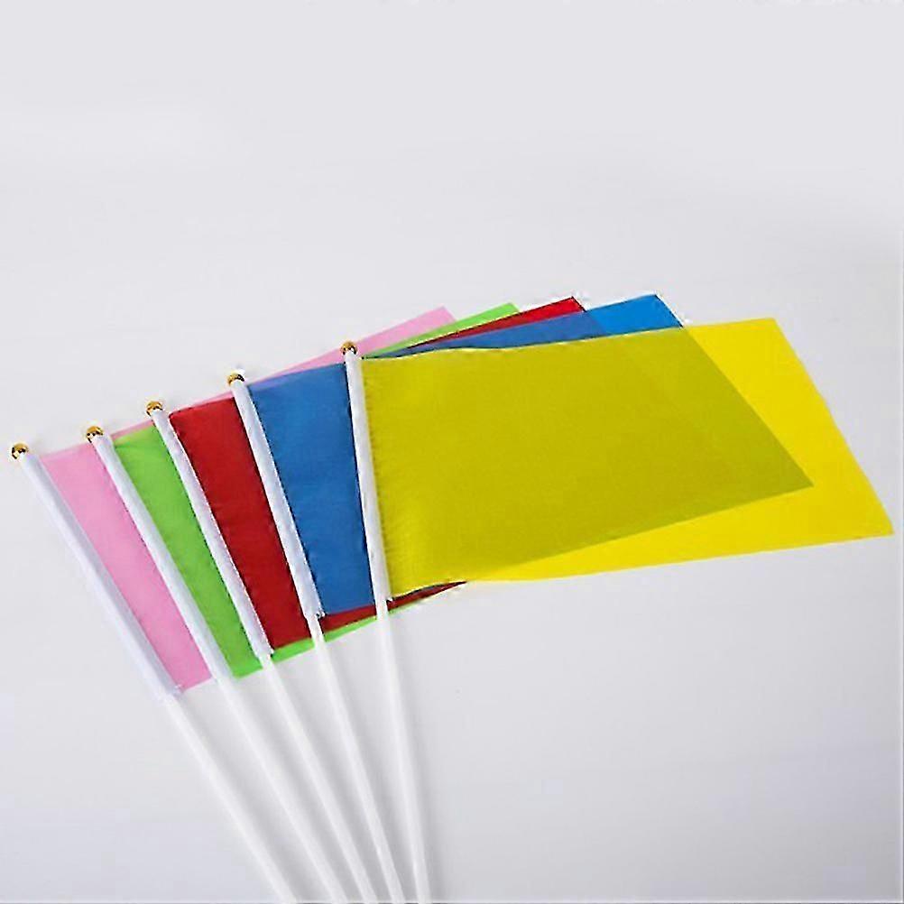 50 Pieces of Mini Solid Color Square Flags for Handheld Party ...