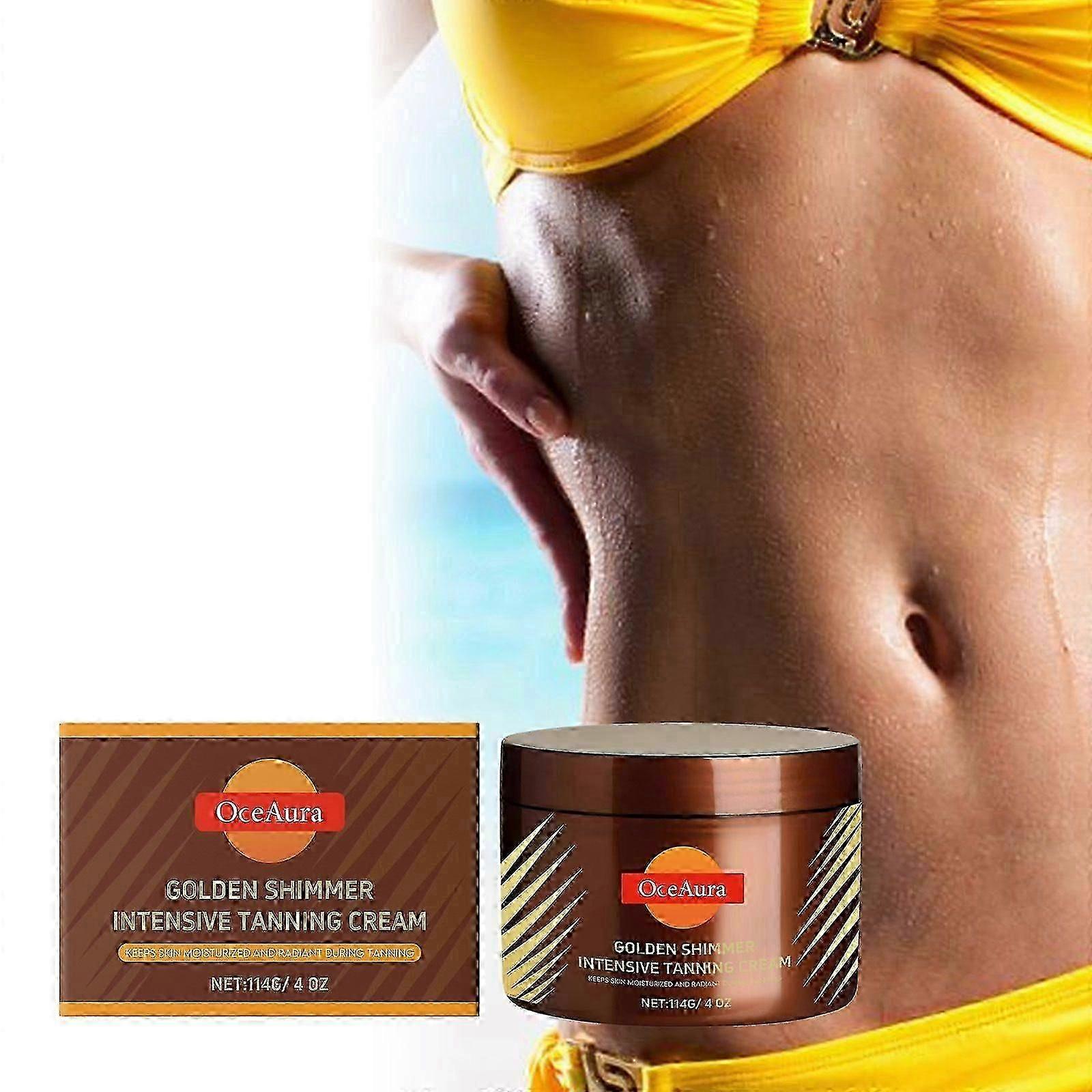 Intensive Tanning Gel, Golden Shimmer Intensive Tanning Cream with Tan Enhancers & Accelerators ...