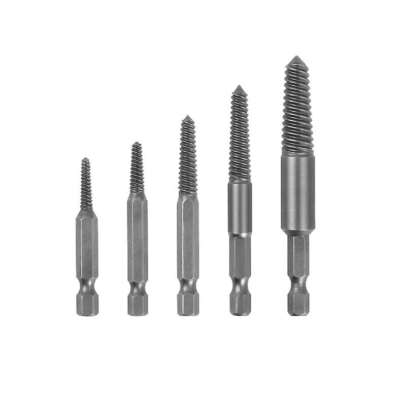 Screw Drill Bits,5pcs Broken Screw Extractor Hex Shank Damaged Fine ...