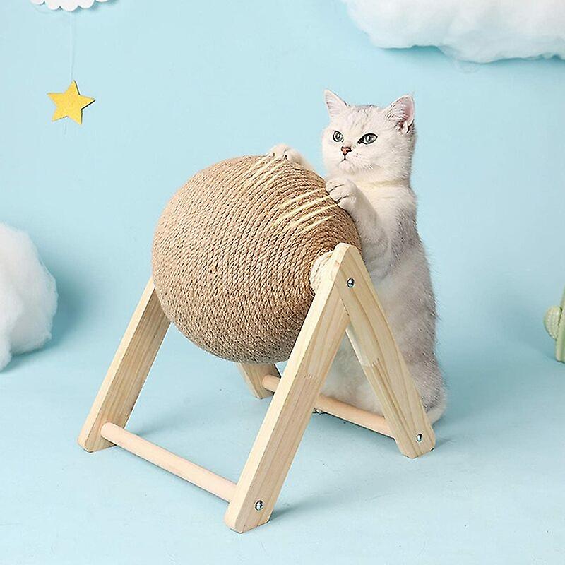 Cat Scratching Toy Solid Wood Scratching Board Stable Wooden Base And ...