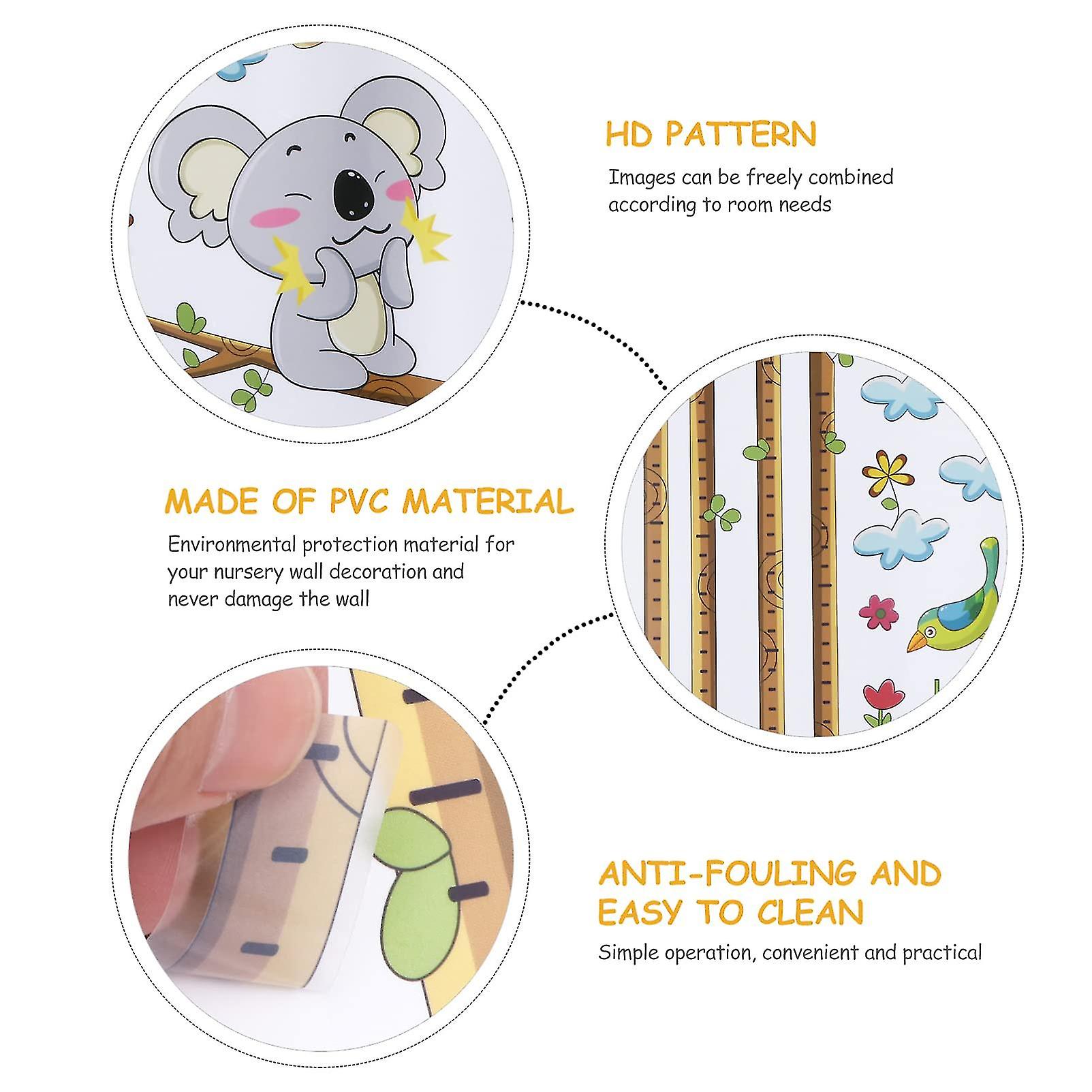 Little Monkeys Tree And Animals Height Chart Kids Wall Stickers Wall ...