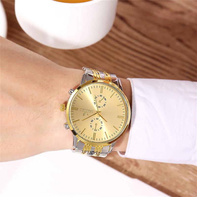 Orlando Steel With Large Dial Oren Men's Gold Alloy Watch | Fruugo UK