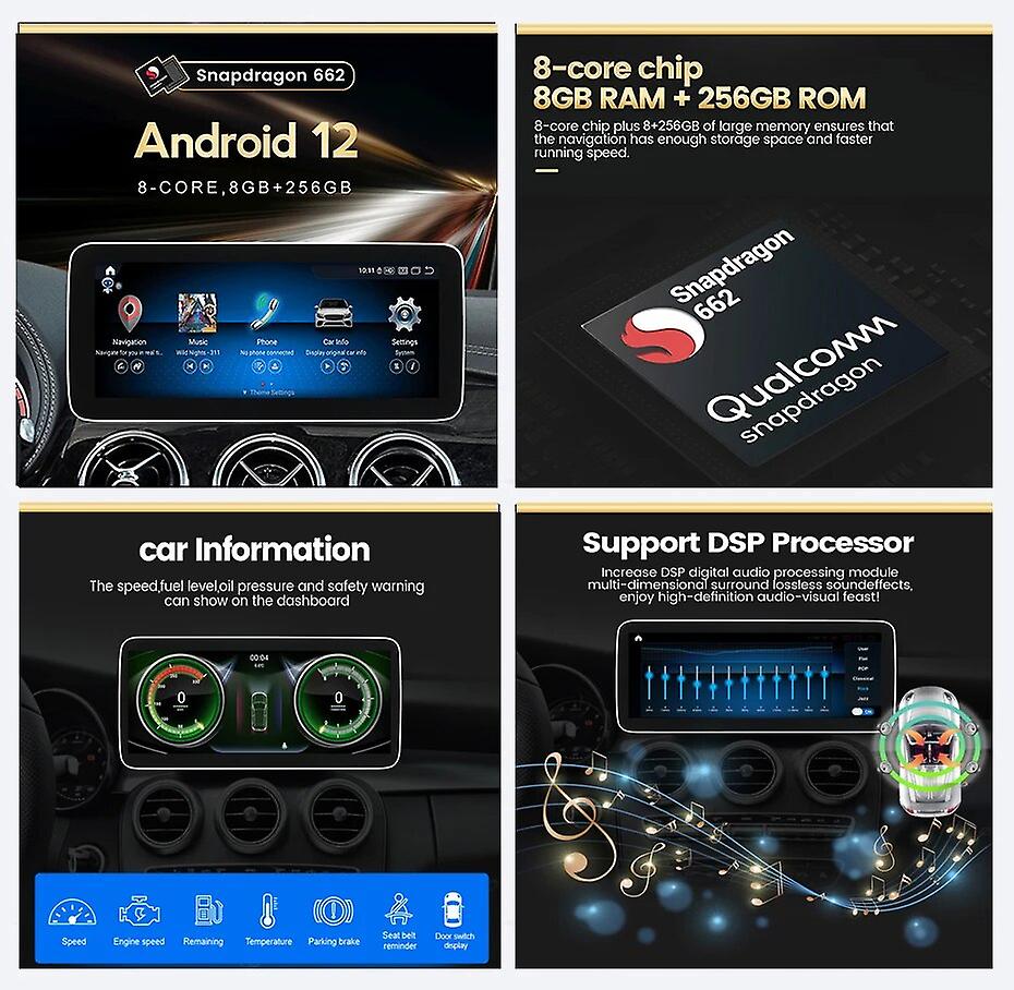 Android 12 Reproductor multimedia del coche para Mercedes Benz Glc X253 ...