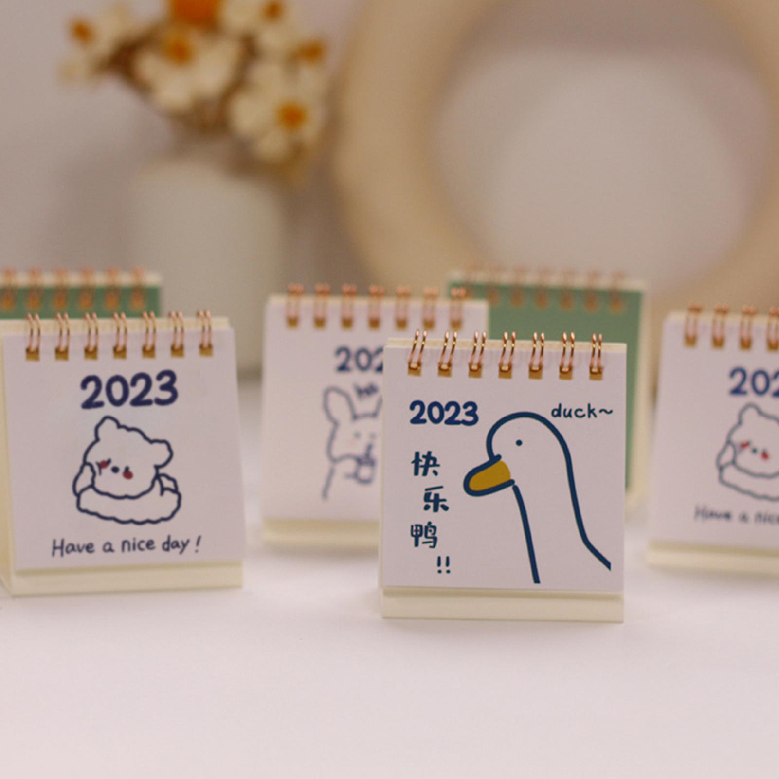 Desk Calendar Smooth Page Turning Portable Decorative Convenient Easy ...