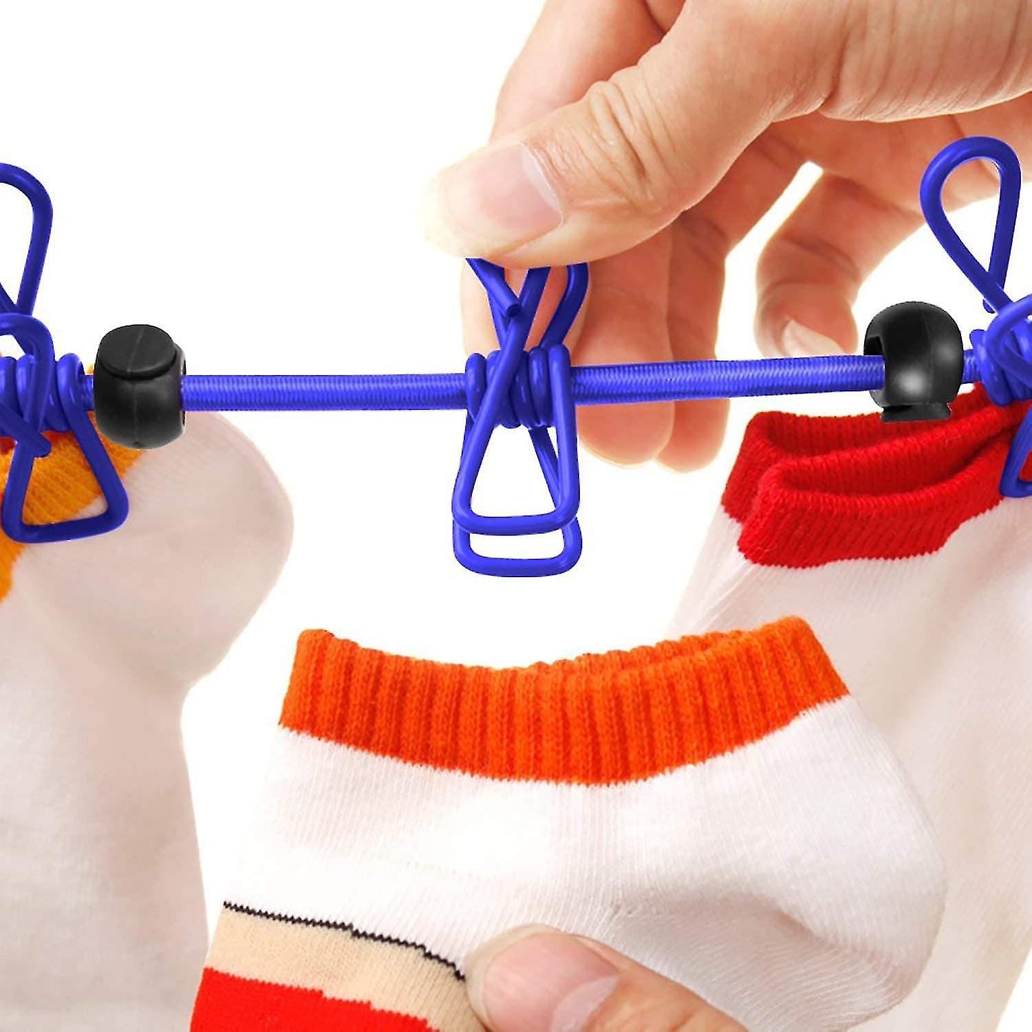 Camping Clothesline, 2 Pack Clothesline With 12 Clips Portable Clothes ...