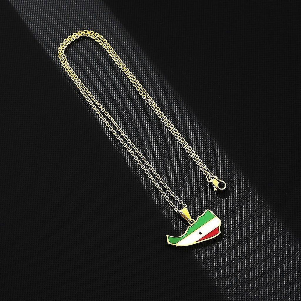 Somaliland Map Necklace For Women Gold Silver National Style Flag Map ...