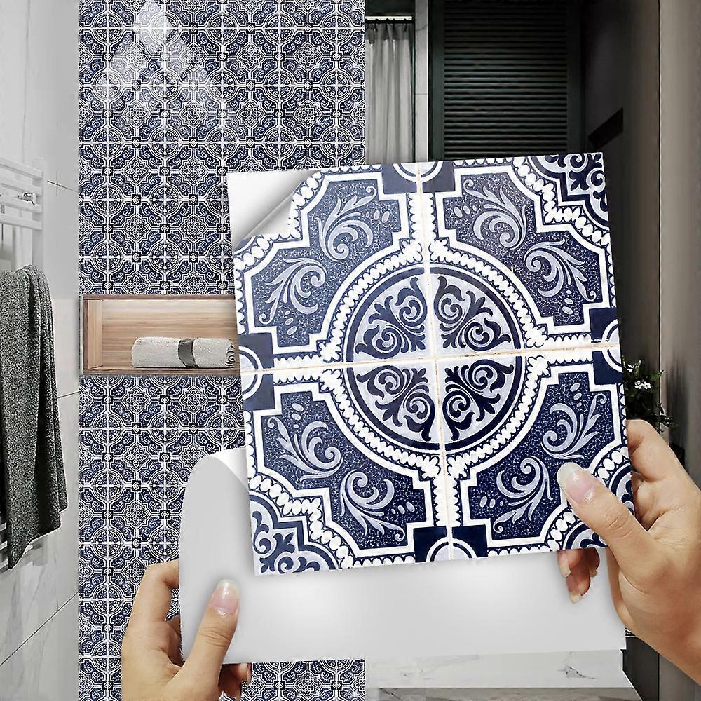 Self-adhesive tile stickers - Self-adhesive cement tile stickers - Blue ...