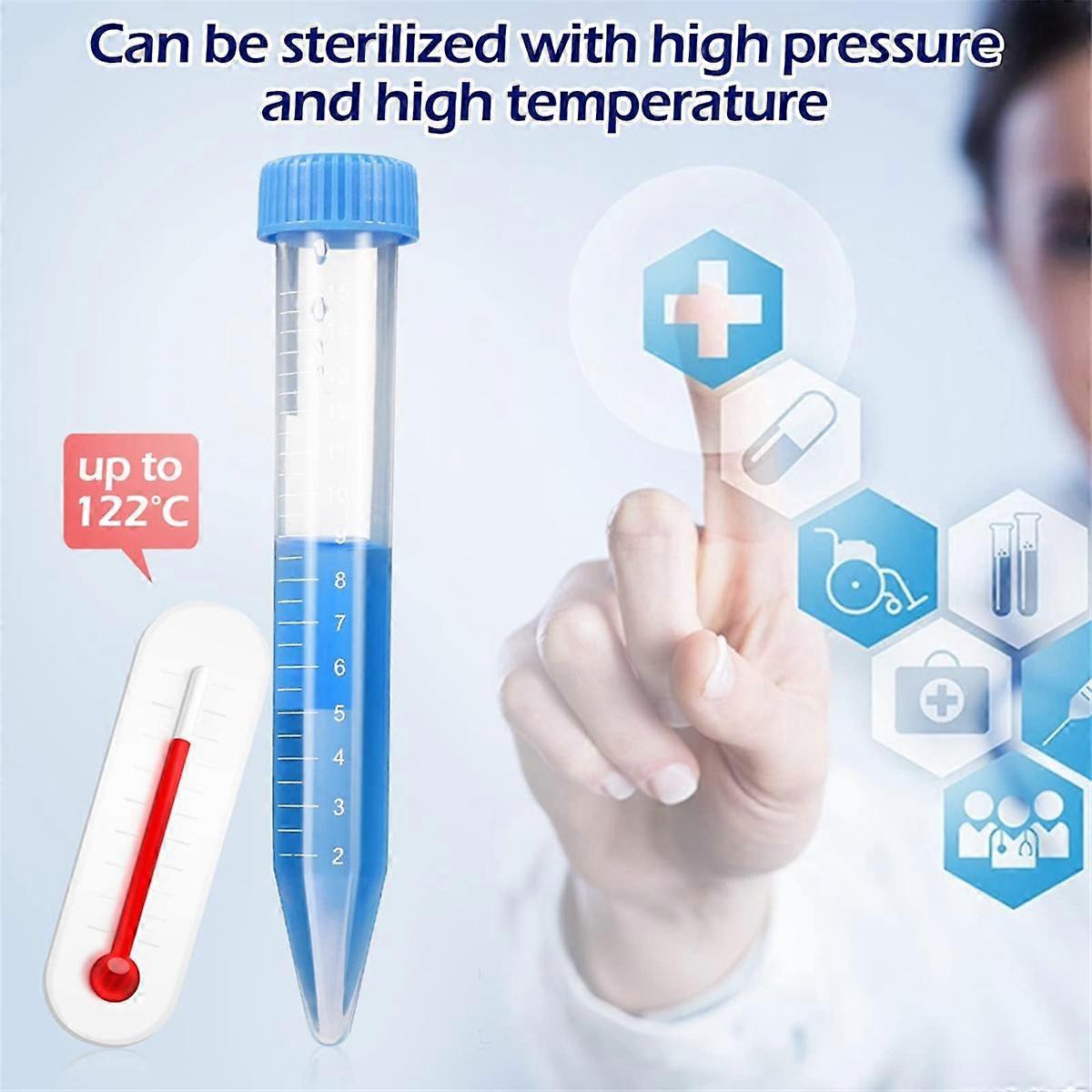 200 Pack Conical Centrifuge Tubes 15Ml, Sterile Plastic Test Tubes with ...