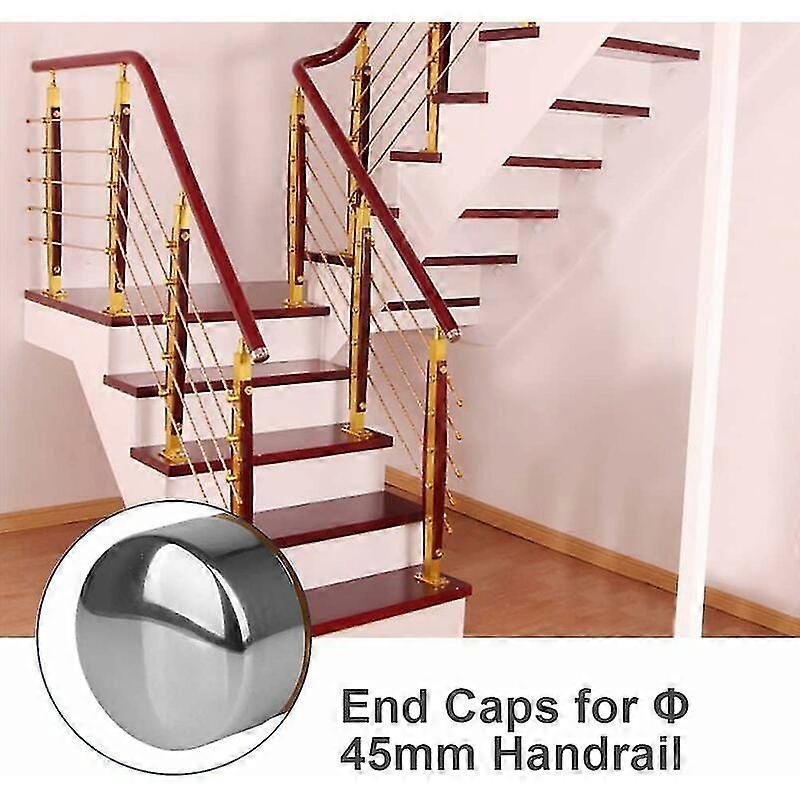 2 Pairs Stainless Steel Handrail End Caps for 45mm Railing | Fruugo UK