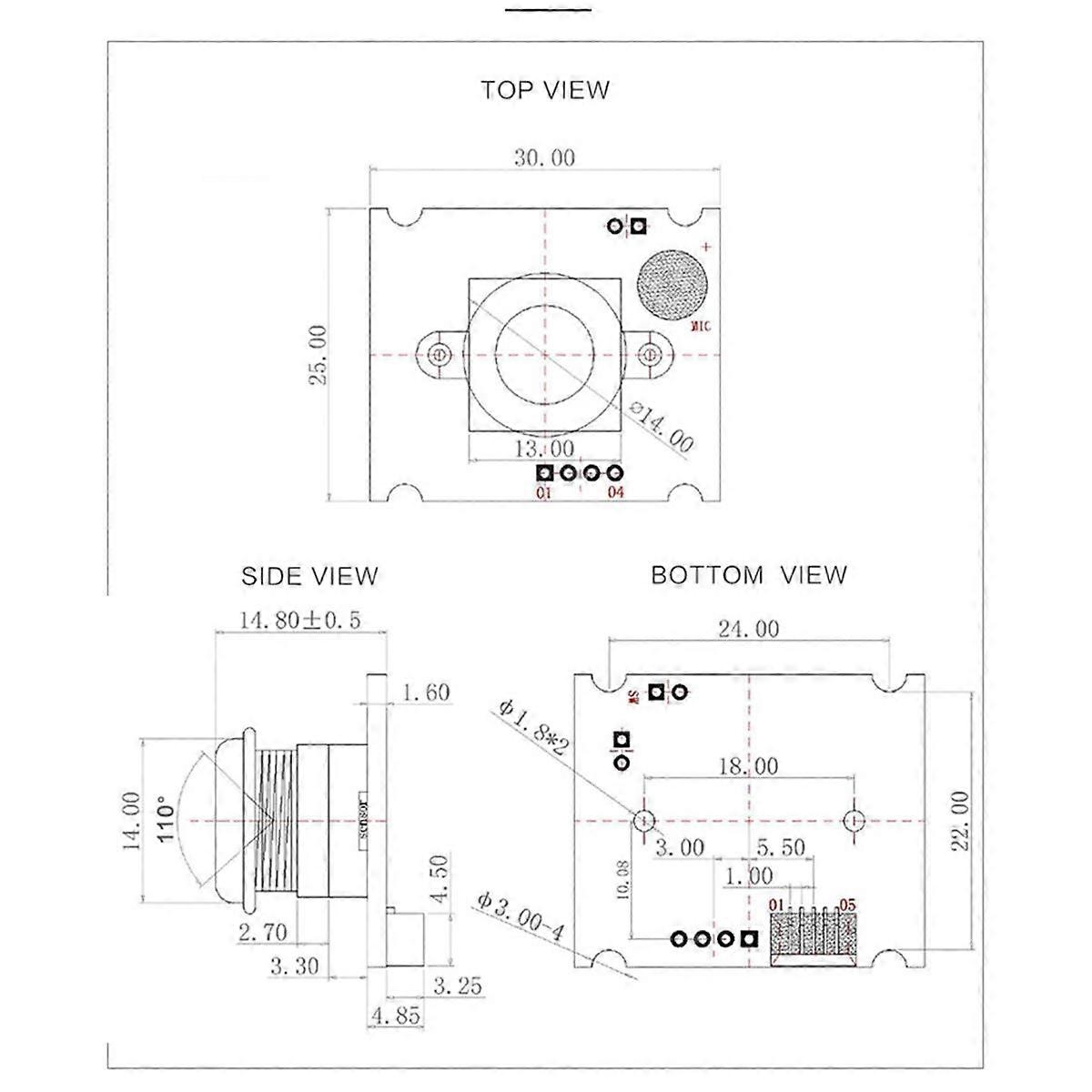 OV3660 Camera Module 3 Million Pixels USB Free Driver 64 Degree Wide ...