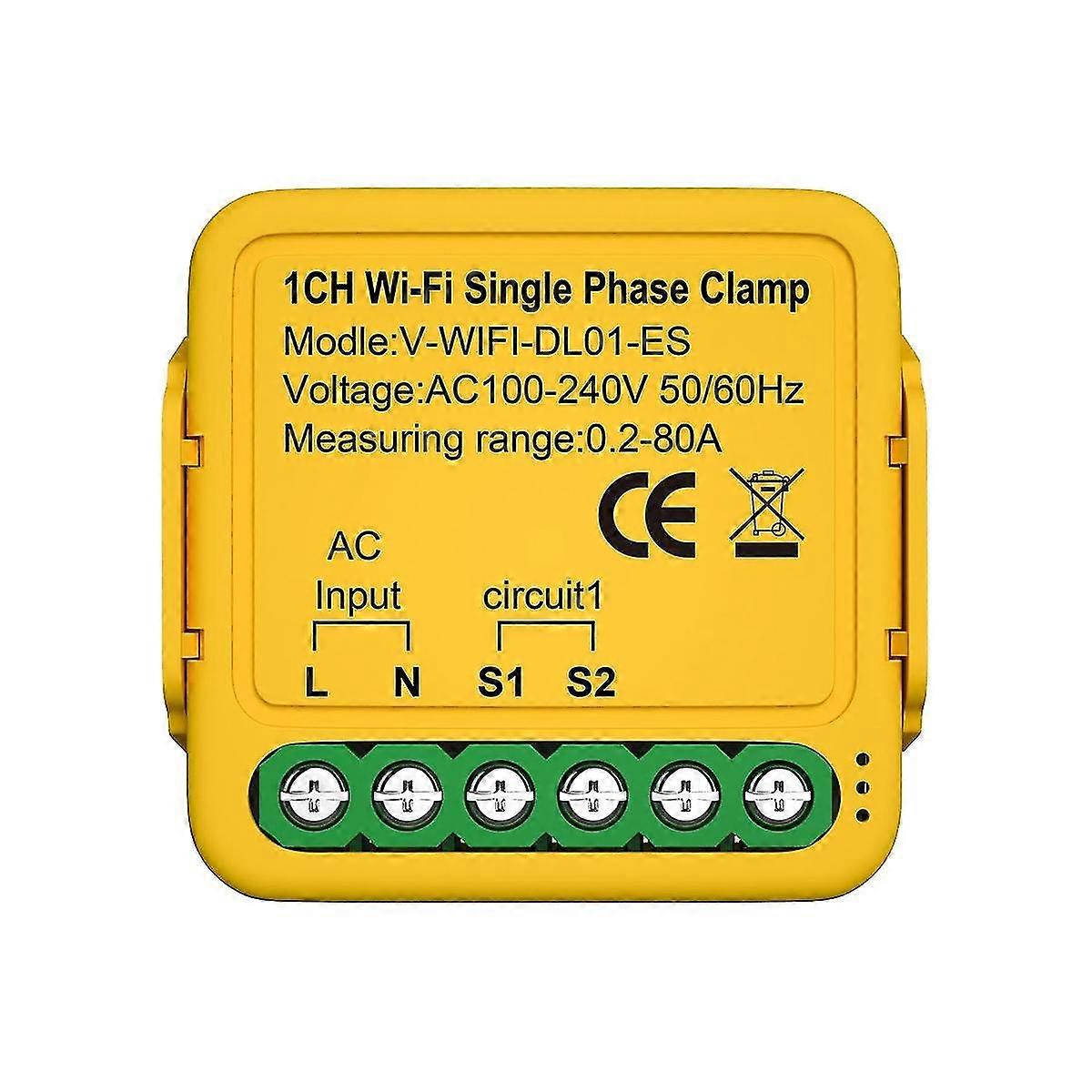 Tuya Wifi Power Meter Monitor 1ch Real-time Energy Current Monitor Automation Notifications ...