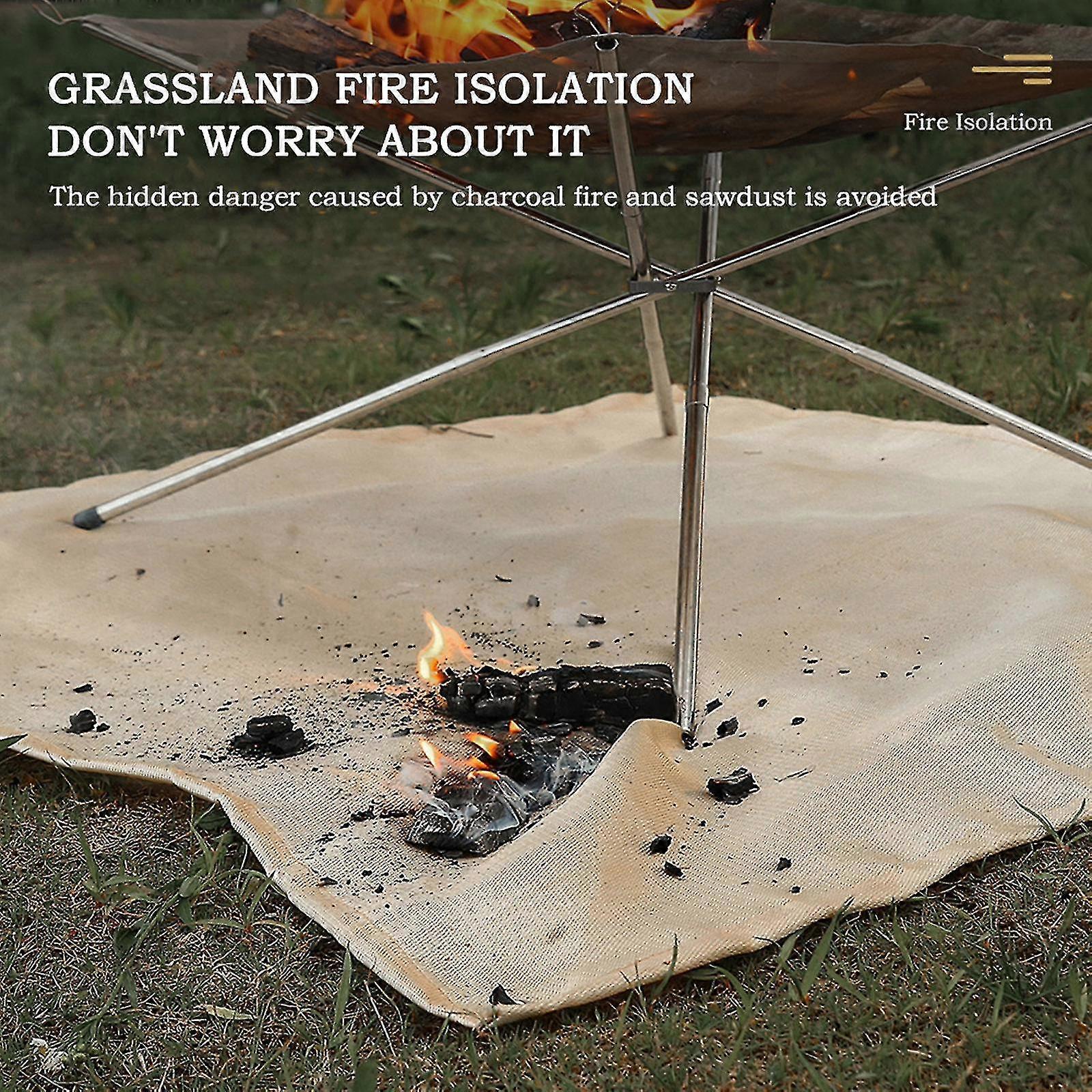 Fire Pit Mat Fireproof Camping Stove Grill Mat Blanket for Ground Patio ...