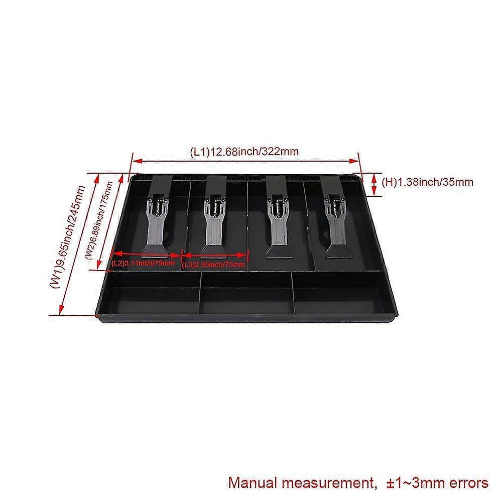 Black Cash Drawer Tray 4 Bill 3 Coin Cashier Tidy Box for Money Storage ...