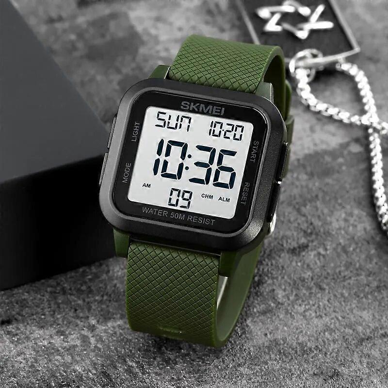 SKMEI1894 Men Alarm Chrono Clock 5Bar Waterproof Military Watches LED ...