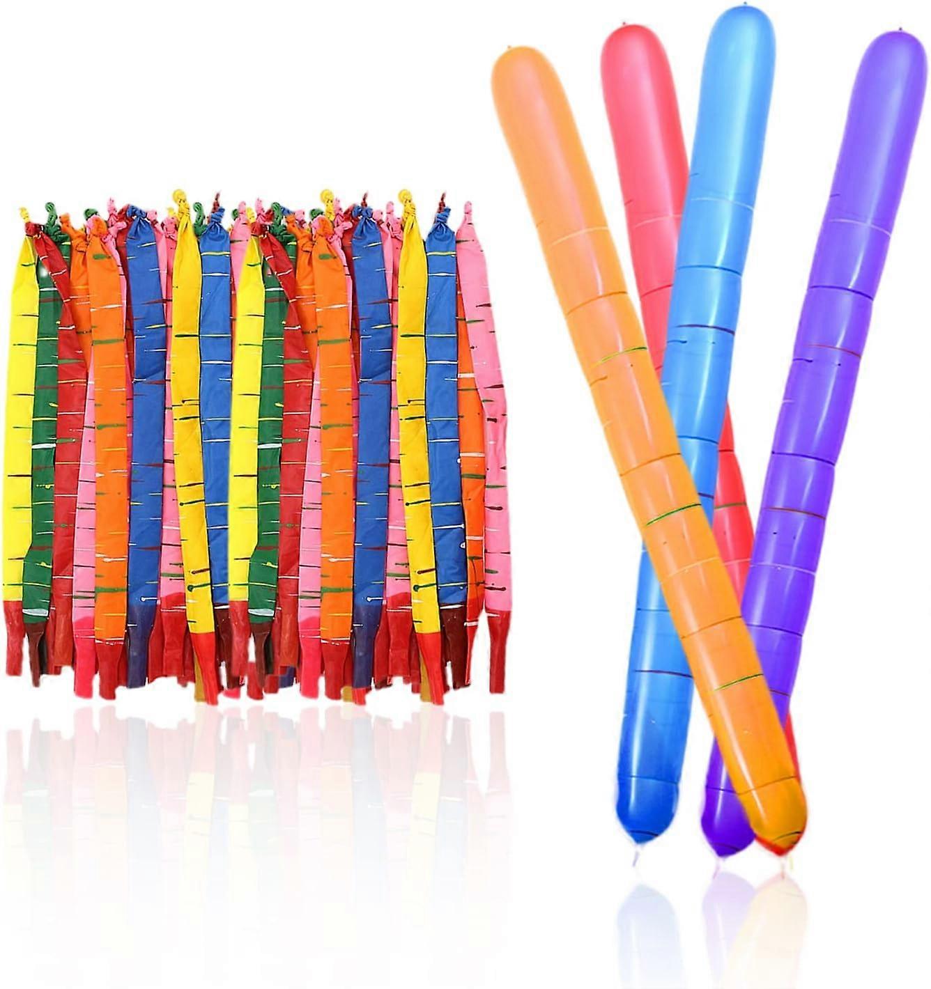 100pcs Colorful Balloons with Blow Tube, Rocket, Twist Balloons, Latex ...