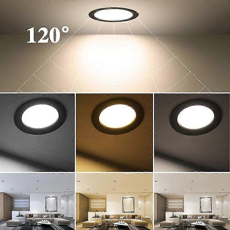 Spot Led Recessed Black, Extra Flat, Incandescent, Warm White, Round ...
