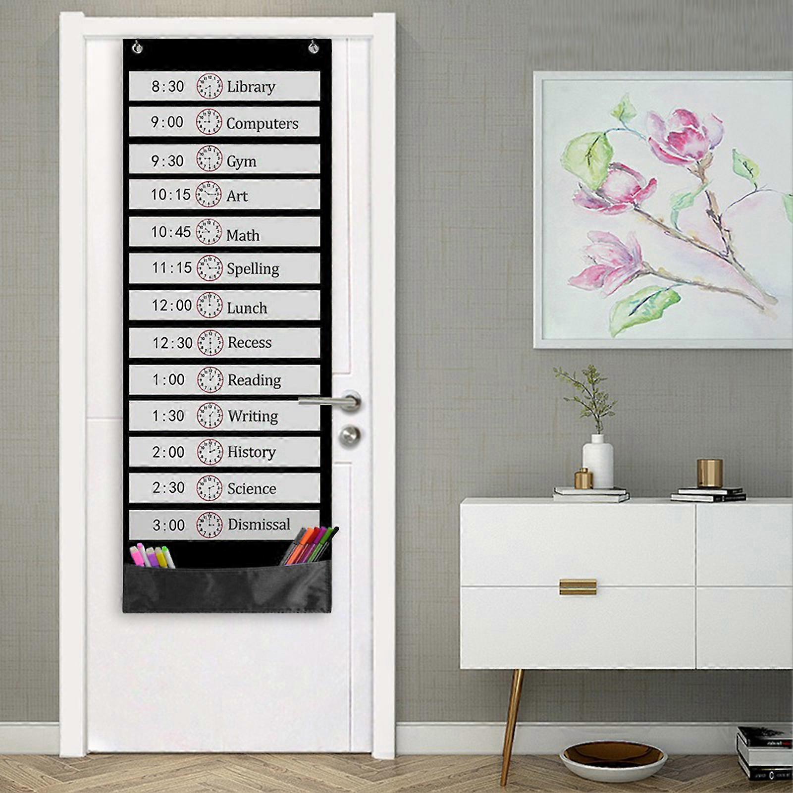 Daily Schedule Pocket Chart with 14 Clear Pockets 13 Reusable Cards ...