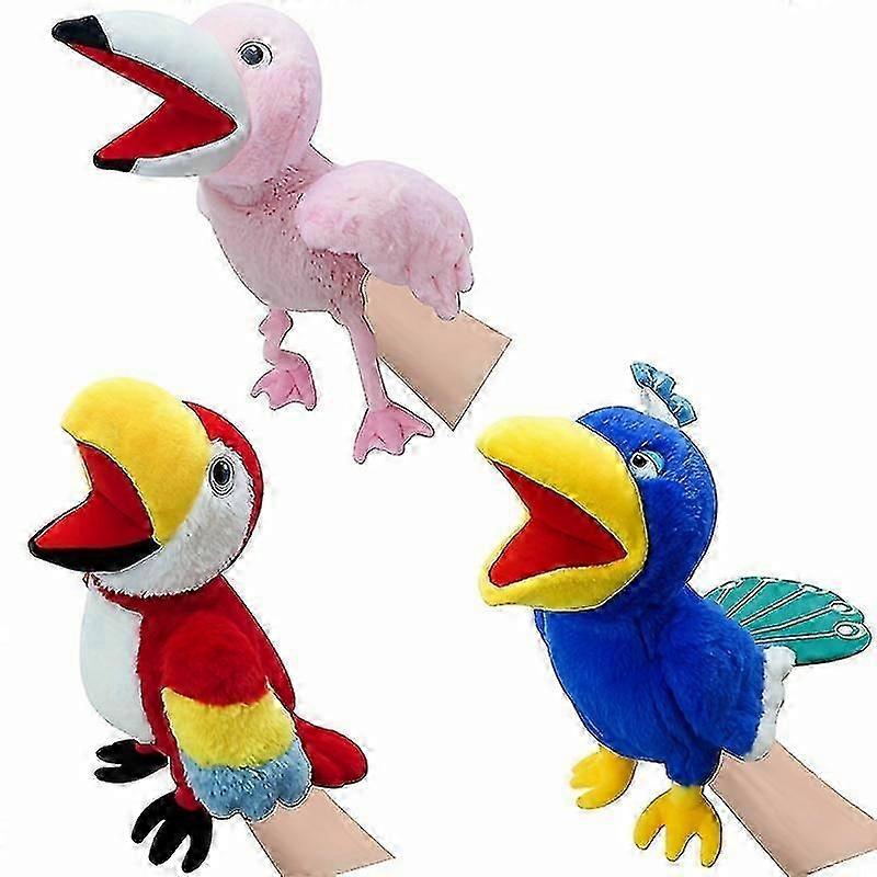 New style Cute Bird Hand Puppet Plush Toy Doll Storytelling Parrot ...