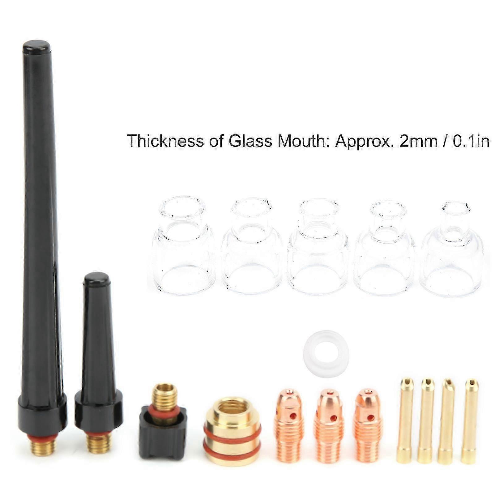 Welding Torch Accessories Kit Glass Cup Nozzle Tungsten Clamp Kit Guide ...