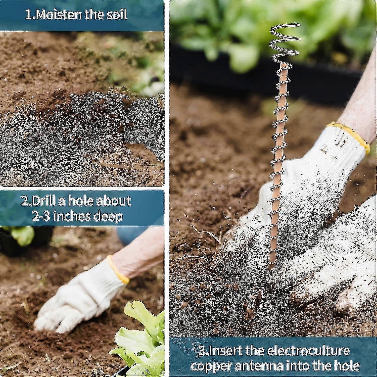 Electroculture Plant Stake, Copper Wire Plant Support Stakes ...